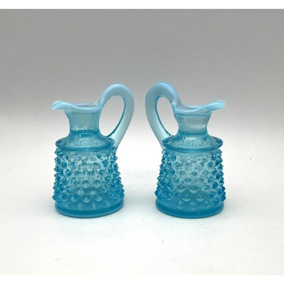 Fenton | Accents | Vtg Fenton Blue White Opalescemt Hobnail Cruet Set ...